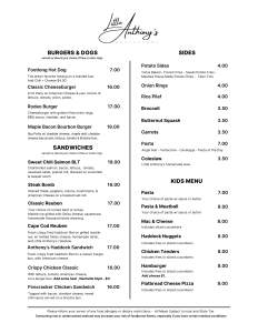 Menu – Little Anthony's Restaurant