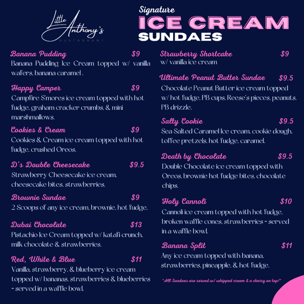 Menu – Little Anthony's Restaurant