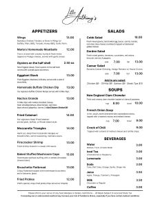 Menu – Little Anthony's Restaurant