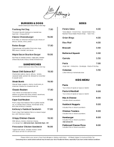 Menu – Little Anthony's Restaurant