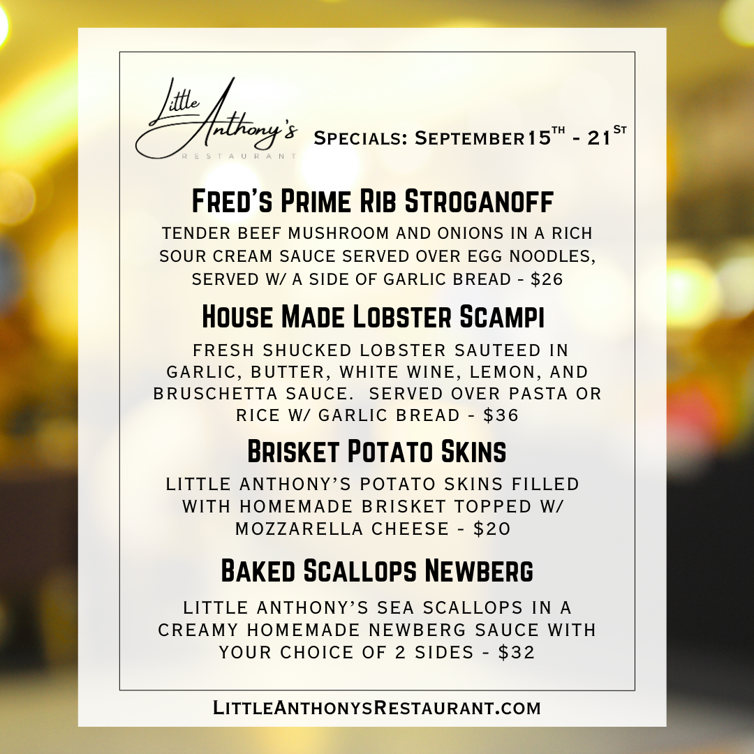 Menu – Little Anthony's Restaurant