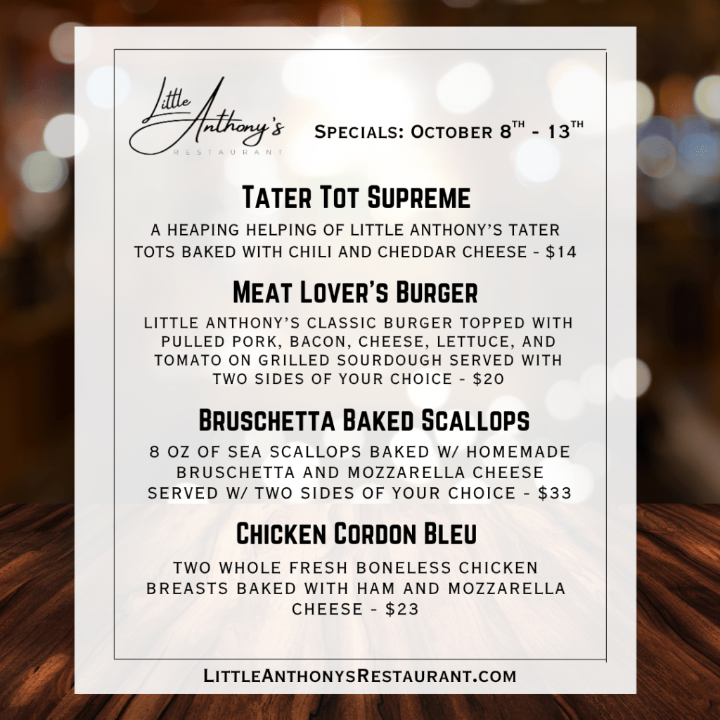Menu – Little Anthony's Restaurant